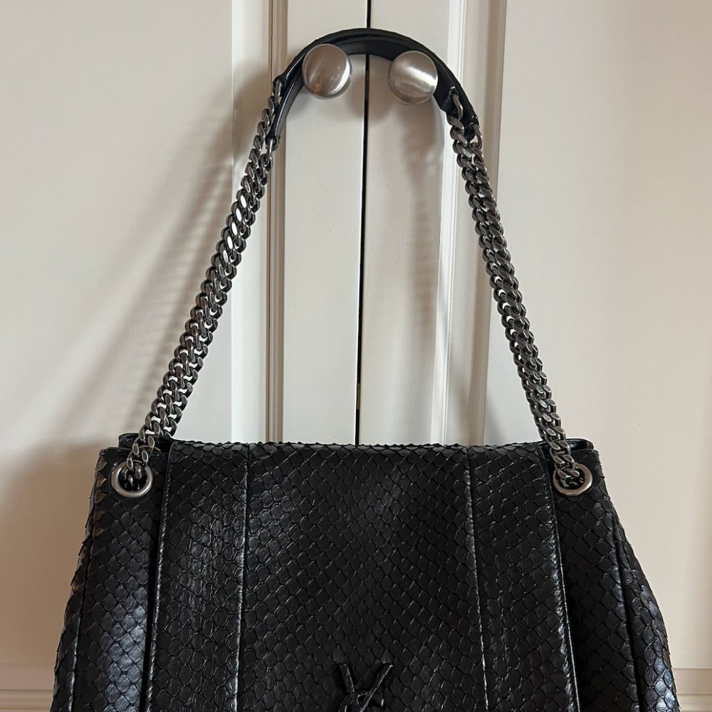 Rare Yves Saint Laurent Black Python Handbag - Gem